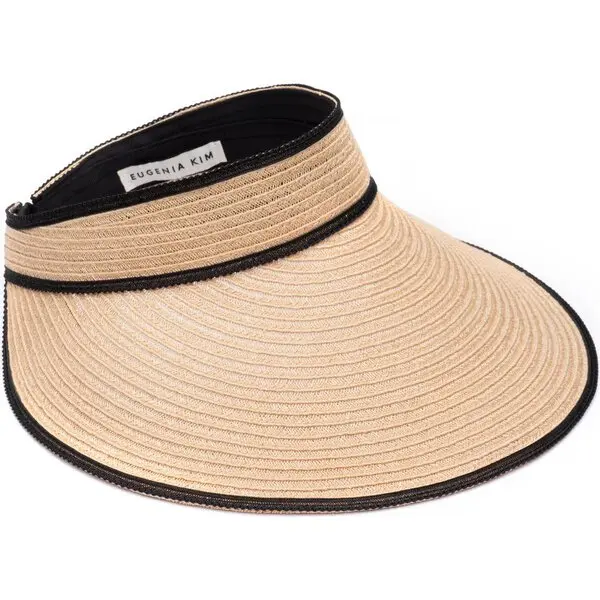 Eugenia Kim Trixie Packable Straw Visor - Camel/black