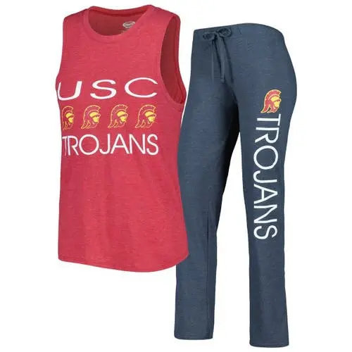 CONCEPTS SPORT Usc Trojans Tank Top And Pants Sleep Set - Charcoal
