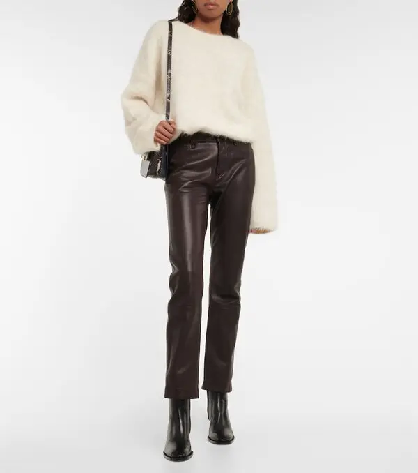 PETAR PETROV Gonda Low-rise Leather Pants