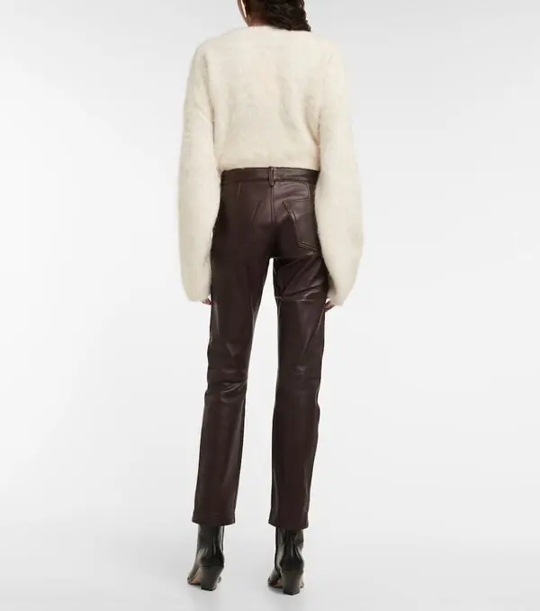 PETAR PETROV Gonda Low-rise Leather Pants