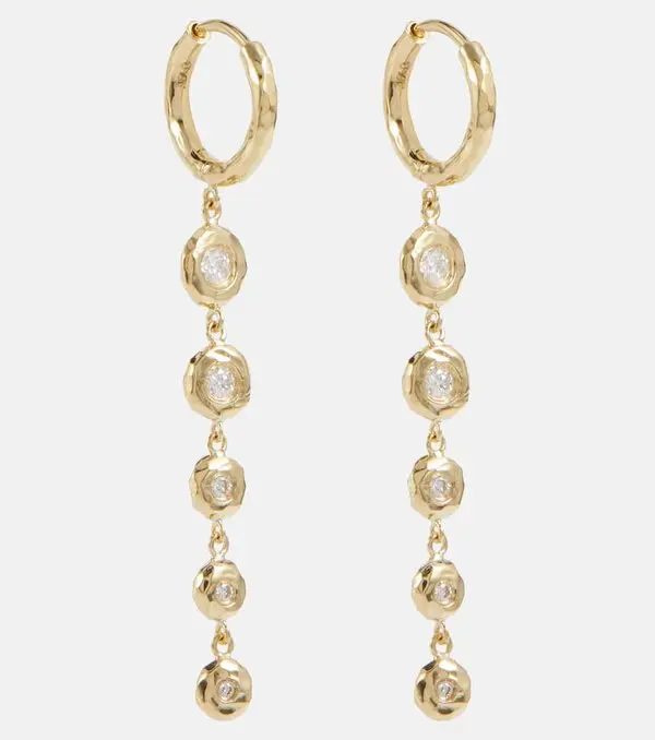 OCTAVIA ELIZABETH Charmed Micro Gabby 18kt Earrings With Diamonds - Gold