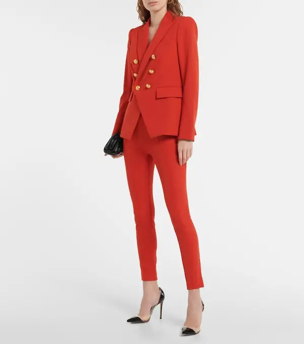 Veronica Beard High-rise Skinny Scuba Pants - Red