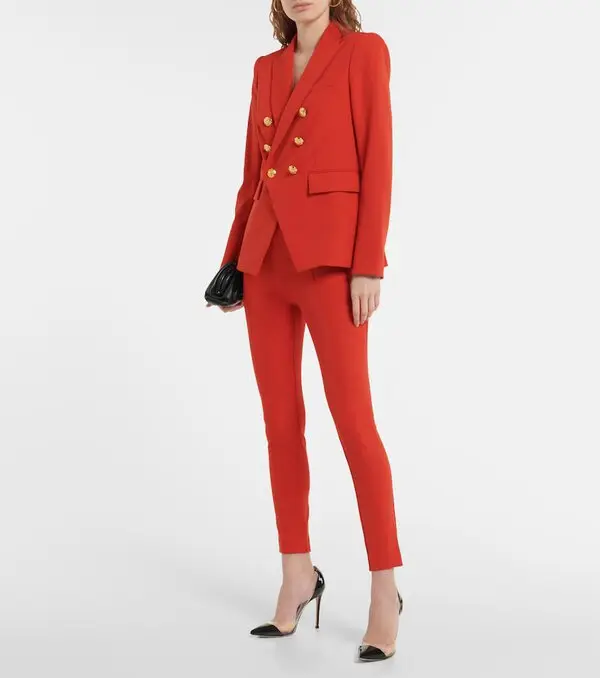 Veronica Beard High-rise Skinny Scuba Pants - Red