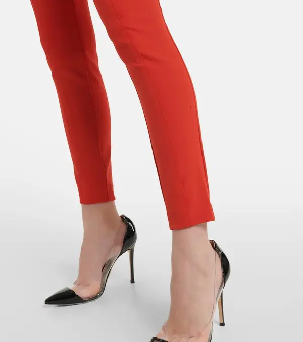 Veronica Beard High-rise Skinny Scuba Pants - Red