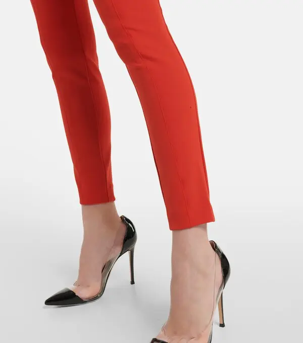 Veronica Beard High-rise Skinny Scuba Pants - Red