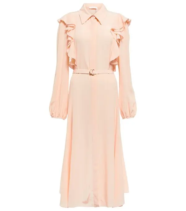 Chloé Ruffled Silk Shirt Dress
