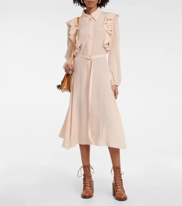 Chloé Ruffled Silk Shirt Dress