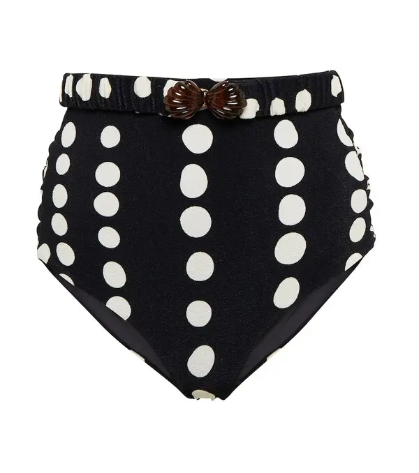 Johanna Ortiz Polka-dot Bikini Bottom - Black