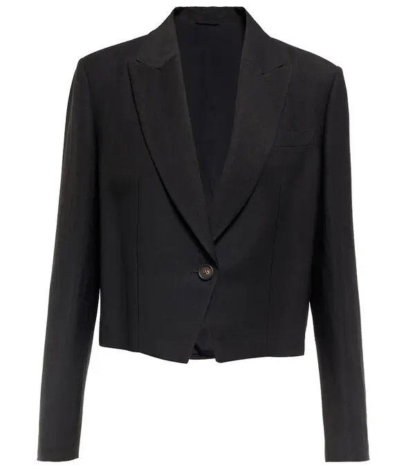Brunello Cucinelli Cropped Blazer - Black
