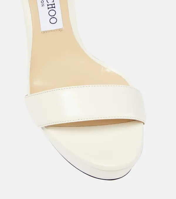 JIMMY CHOO Mionne 120 Leather Platform Sandals