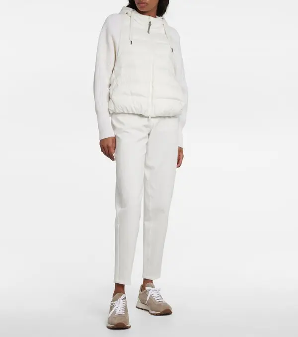 Brunello Cucinelli Wool And Cashmere-blend Knit Jacket - White