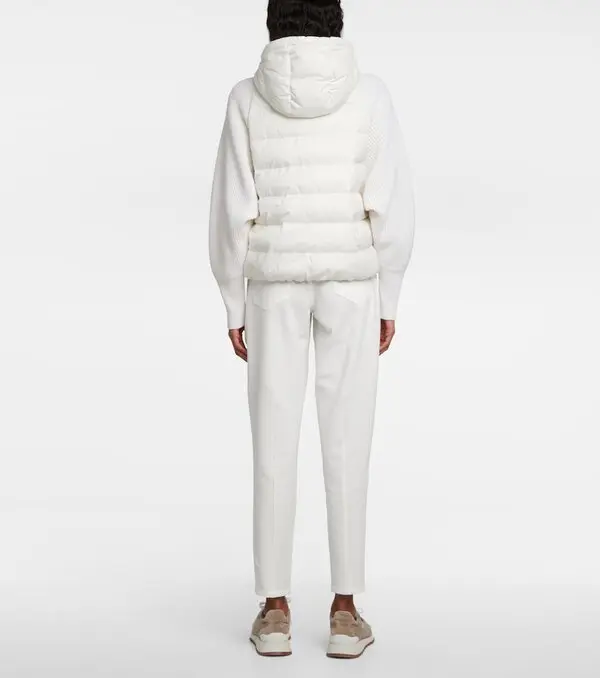 Brunello Cucinelli Wool And Cashmere-blend Knit Jacket - White