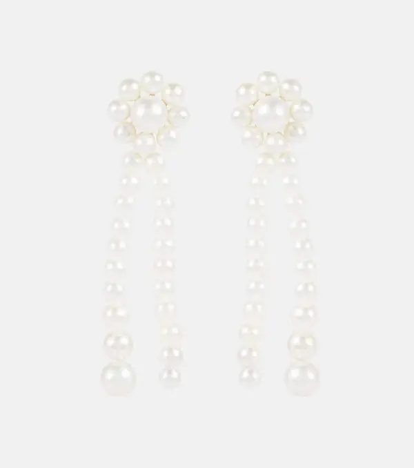 Sophie Bille Brahe Promenade De Fleur Earrings - White