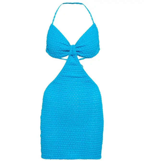BANANHOT Anna Seersucker Beach Dress - Blue