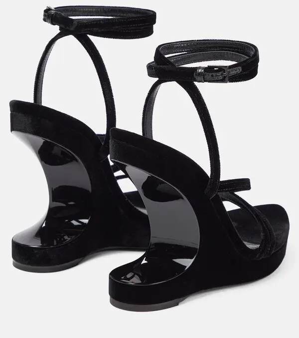 TOM FORD Velvet Wedge Sandals