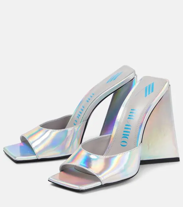 Attico Devon Metallic Leather Mules
