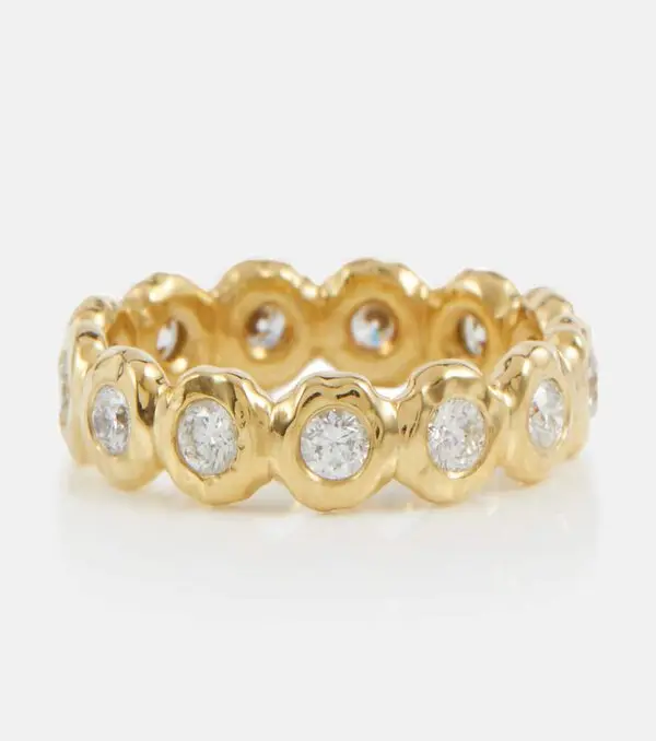 OCTAVIA ELIZABETH Nesting Gem 18kt Eternity Ring With Diamonds - Gold