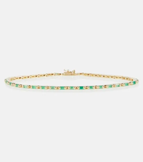 SUZANNE KALAN 18kt Yellow Tennis Bracelet With Emerald - Gold