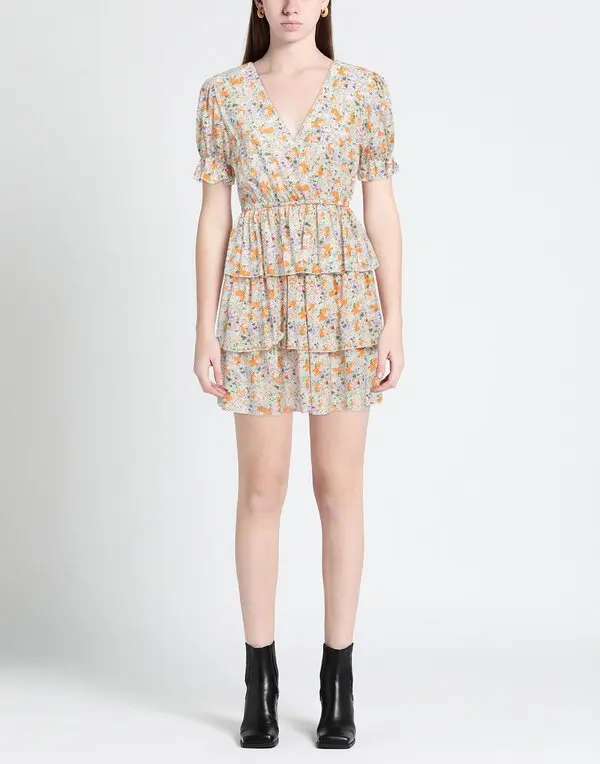 VANESSA SCOTT Floral Print Mini Dress - Apricot