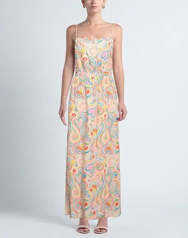 Moschino Maxi Dress In Cupro And Cotton