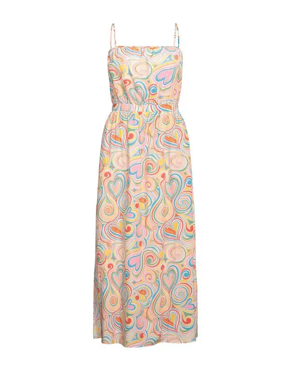 Moschino Maxi Dress In Cupro And Cotton