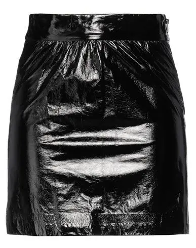 Pinko Mini Flared Sheepskin Skirt - Black