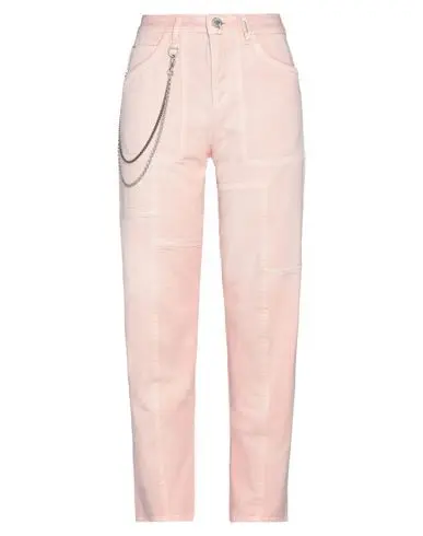 High Tapered Light Cotton Jeans - Pink