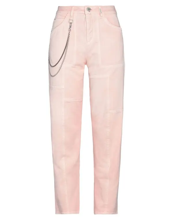 High Tapered Light Cotton Jeans - Pink