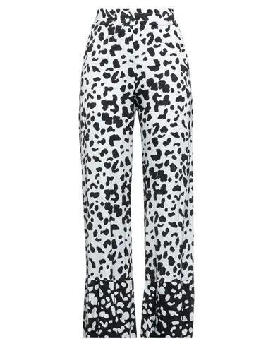 AINEA Animal Print Straight Leg Pants - White