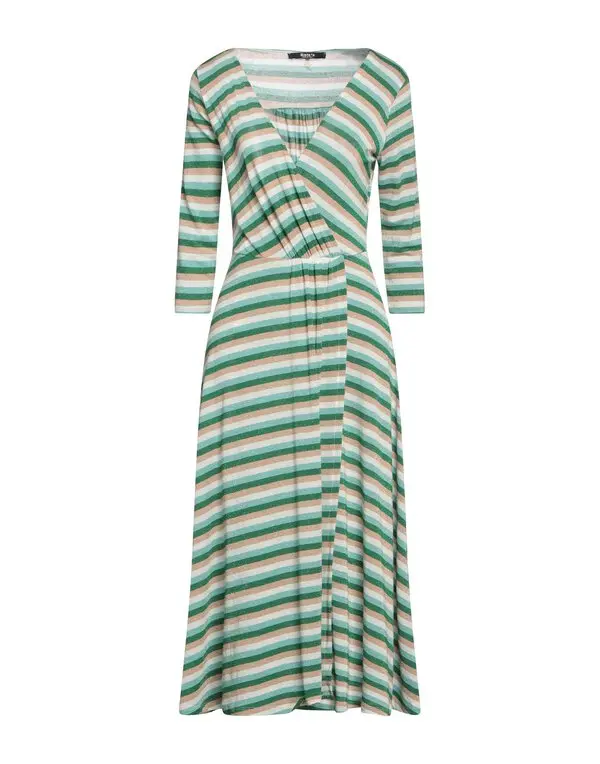 SISTE'S Midi Trapeze Dress - Green