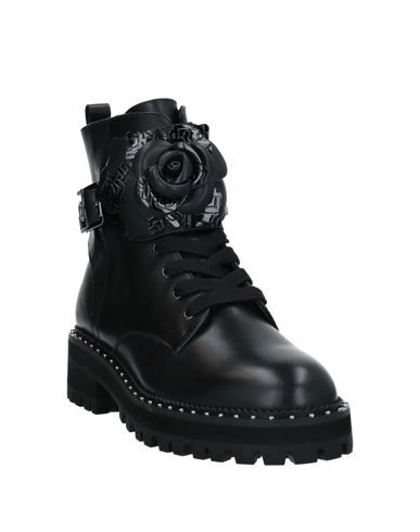 Liu Jo Calfskin Ankle Boots With Studs And Floral Appliqués