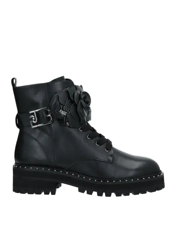 Liu Jo Calfskin Ankle Boots With Studs And Floral Appliqués