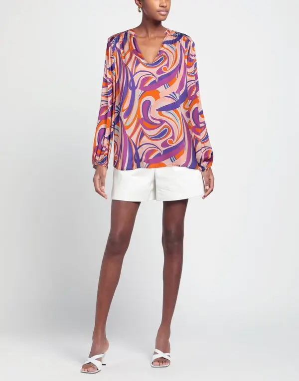 HAVEONE Printed Satin Top