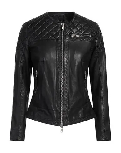 SWORD 6644 Lambskin Biker Jacket - Black