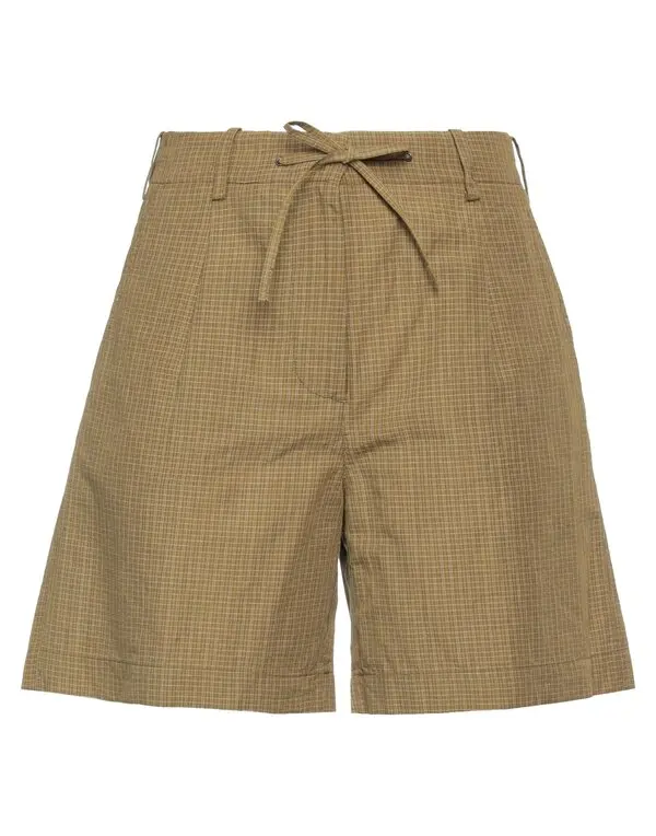 Aspesi Cotton Linen Checked Bermuda Shorts