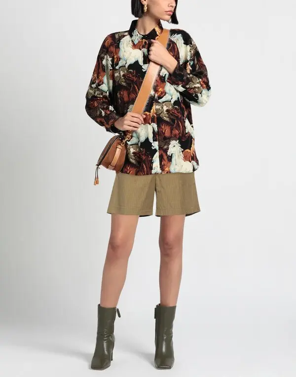 Aspesi Cotton Linen Checked Bermuda Shorts