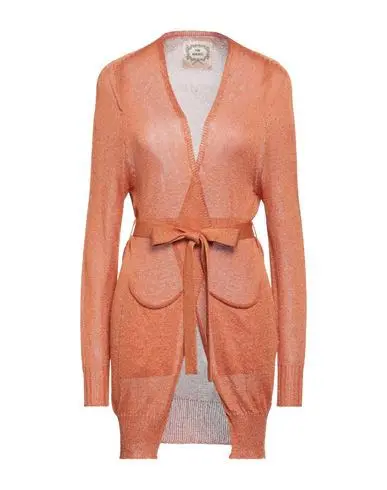 PINK MEMORIES Knitted Lamé Cardigan - Rust