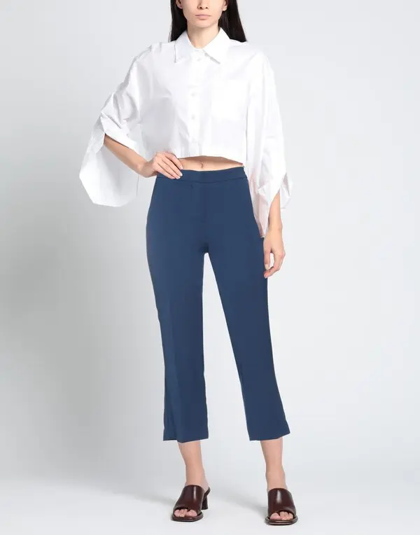 SEMICOUTURE Straight-leg Crepe Pants - Navy
