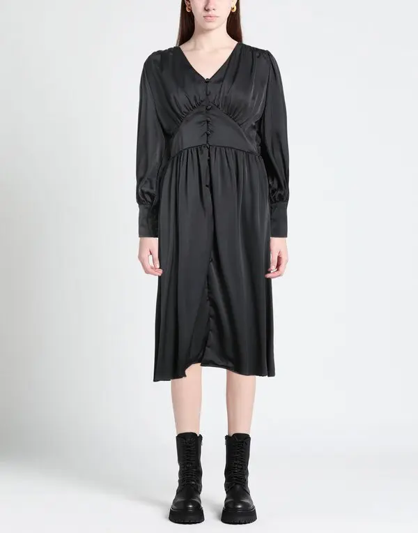 VANESSA SCOTT Midi Shirt Dress - Black