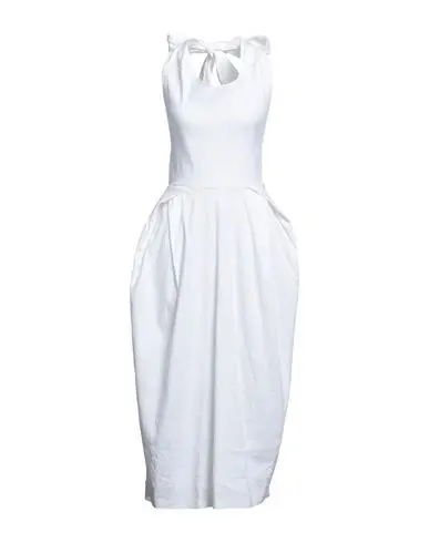 Fabiana Filippi Maxi Dress In Linen, Cotton, And Elastane - White
