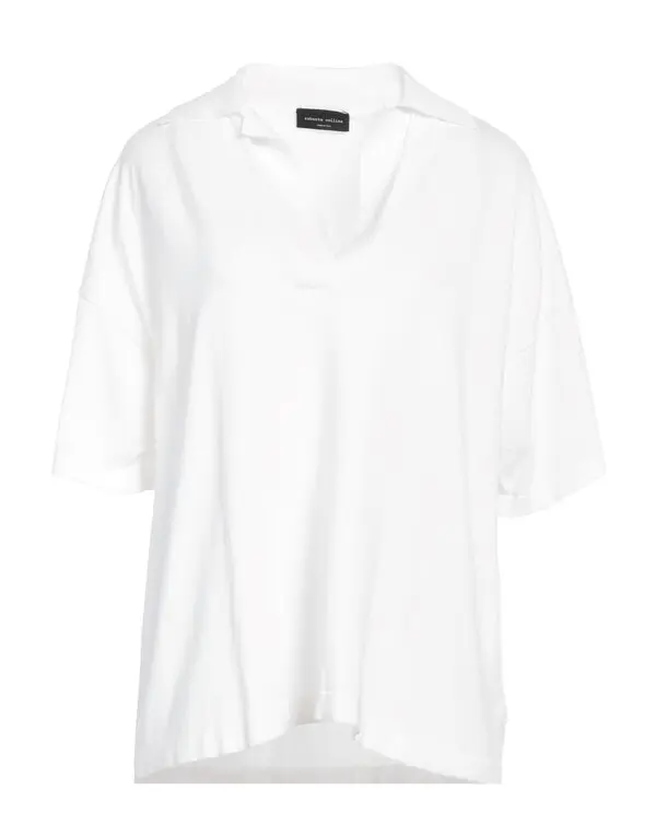 ROBERTO COLLINA Classic Collar Knit Top - White