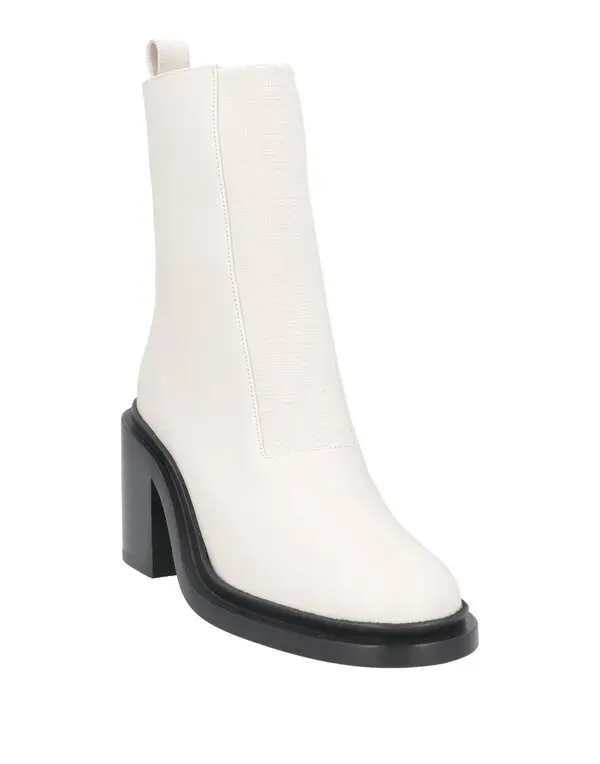 JIL SANDER Leather Ankle Boots - Off White