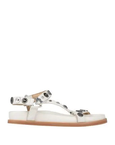 STRATEGIA Soft Leather Ankle Strap Sandals - White