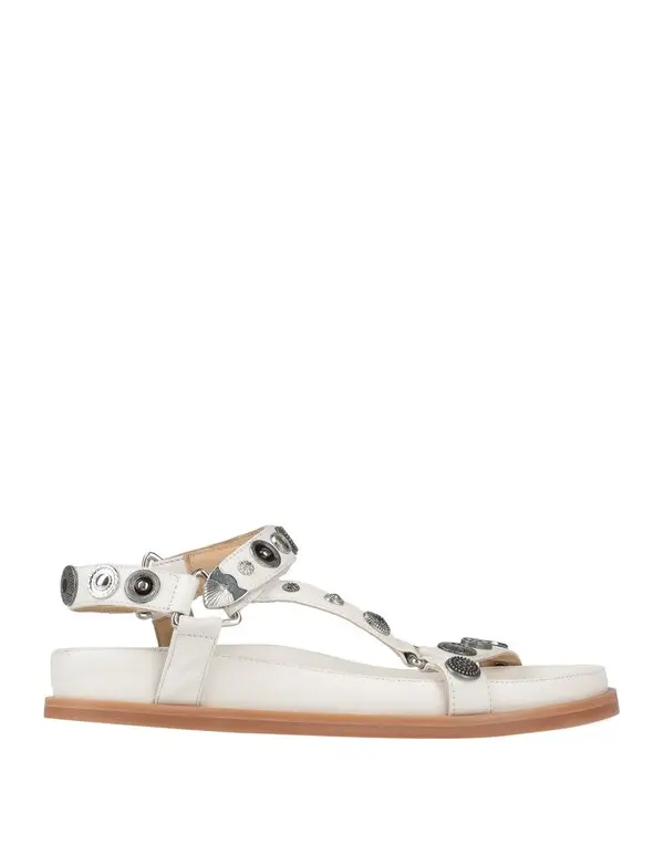STRATEGIA Soft Leather Ankle Strap Sandals - White