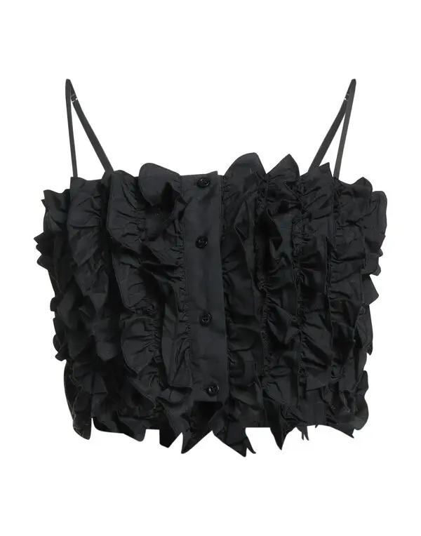 MSGM Ruched Taffeta Top