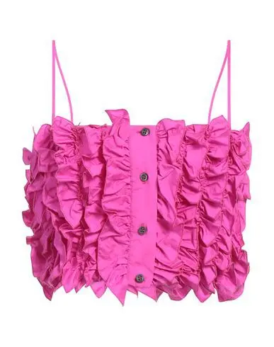 MSGM Ruched Taffeta Top - Pink