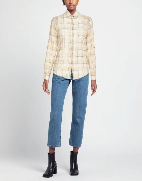 CAMICETTASNOB Checked Shirt - Beige