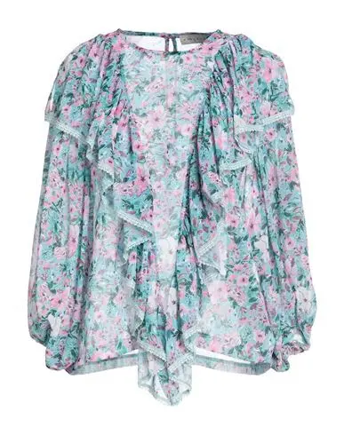 HAVEONE Ruched Floral-print Top - Sky Blue