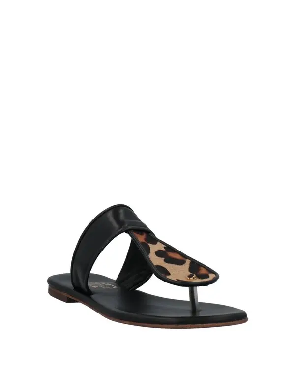 DIVINE FOLLIE Leopard-print Thong Sandals