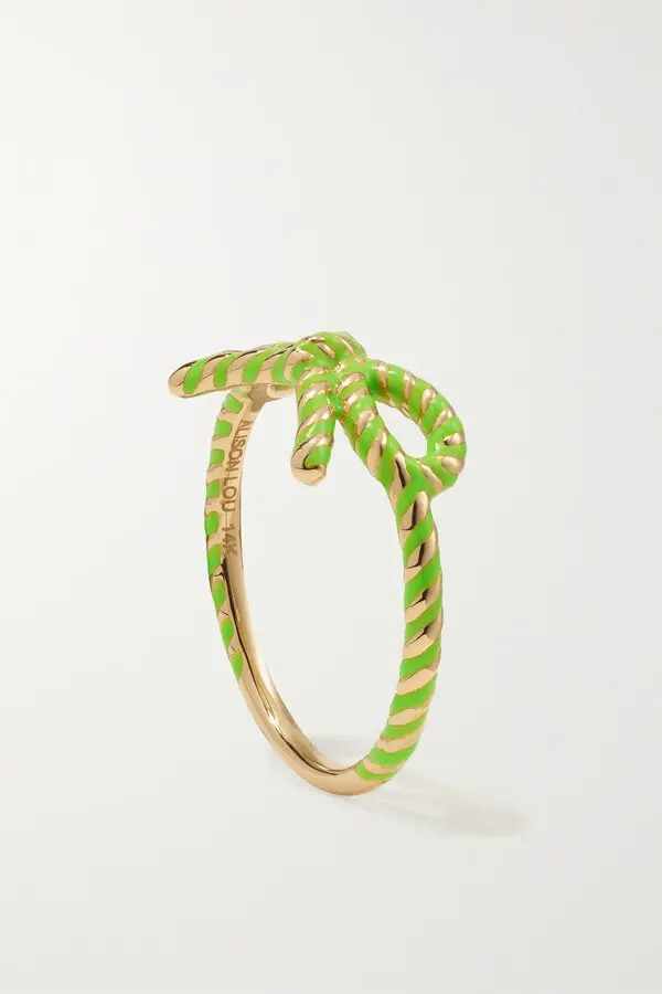 Alison Lou Streamer 14-karat And Enamel Ring